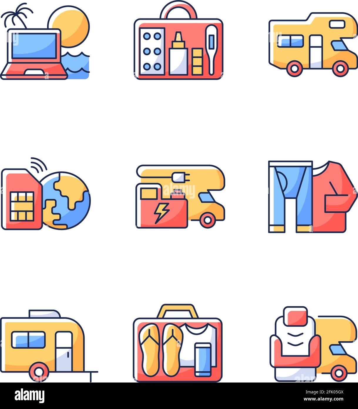 Travel RGB color icons set Stock Vector Image & Art - Alamy