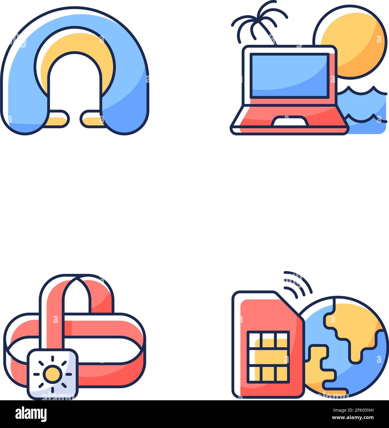 Nomadic lifestyle RGB color icons set Stock Vector Image & Art - Alamy