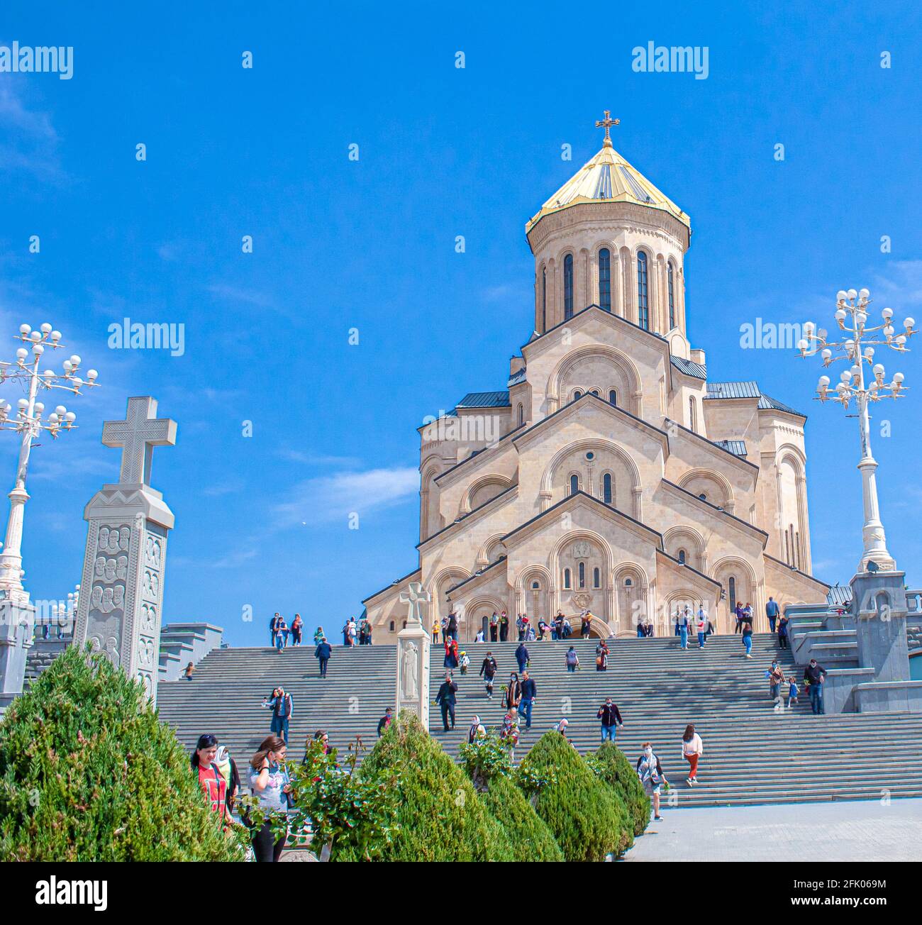 Cathedral of the Holy Trinity Sameba in Tbilisi, capital of Georgia ...