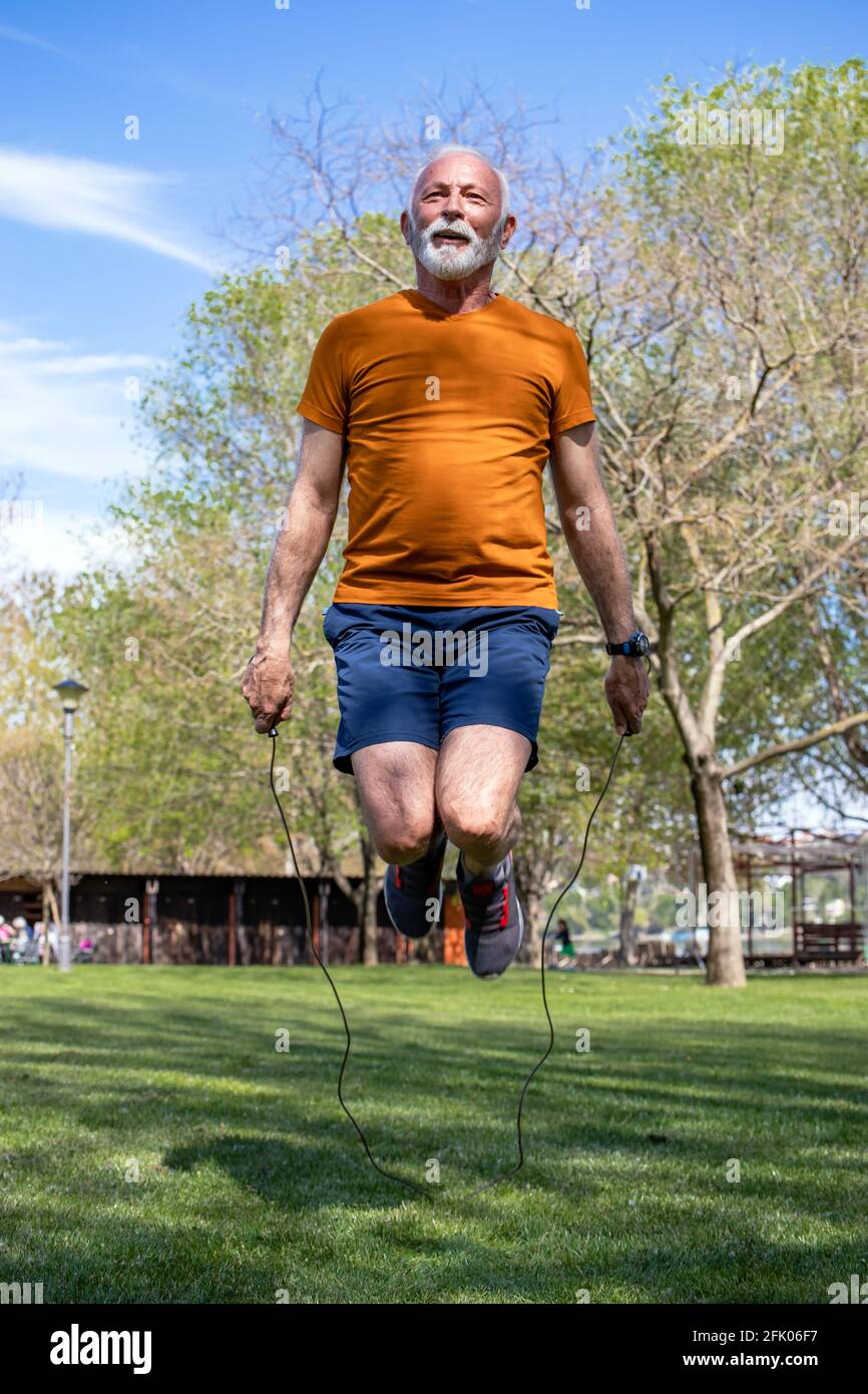 Elderly jumping hi-res stock photography and images - Alamy