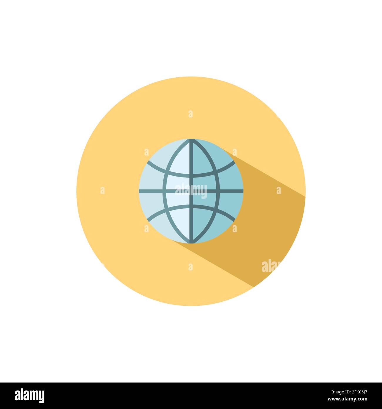 Globe. World sign. Earth planet. Flat color icon in a circle. Commerce ...