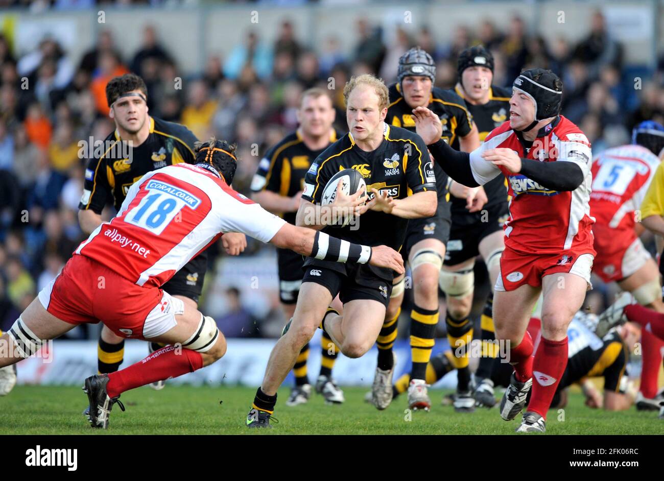 PREMIERSHIP RUGBY WASPS V GLOUCESTER 25/4/09. JOE SIMPSON. PICTURE ...
