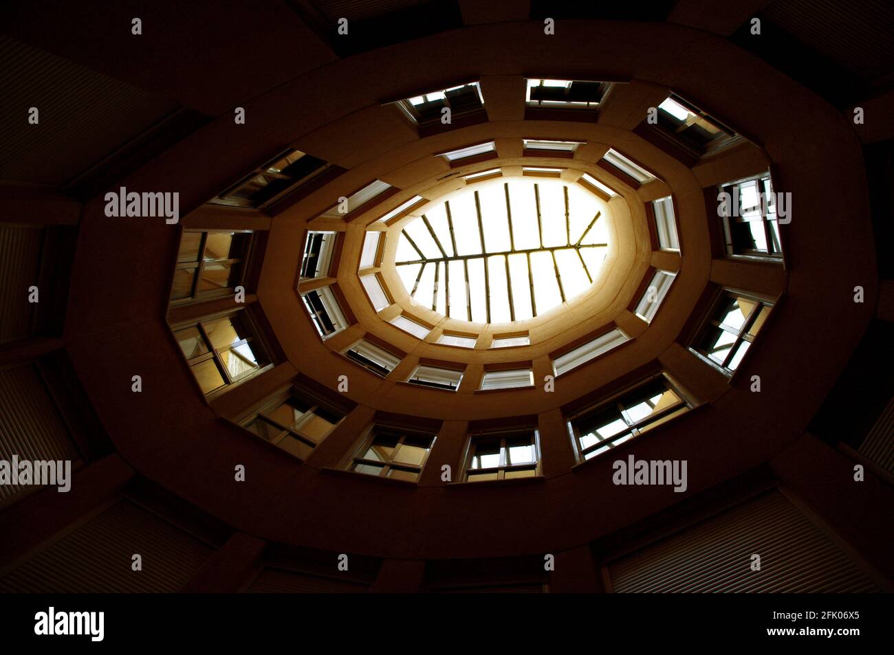 Low angle shot of an octagonal ceiling - for background and texture ...