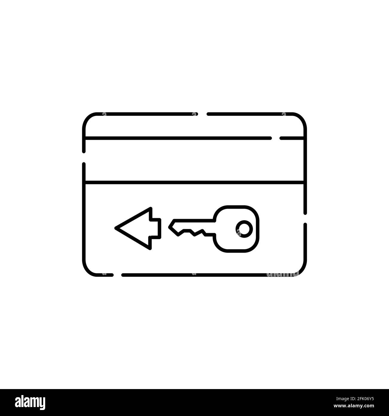 Key card olor line icon. Pictogram for web page, mobile app, promo. UI ...