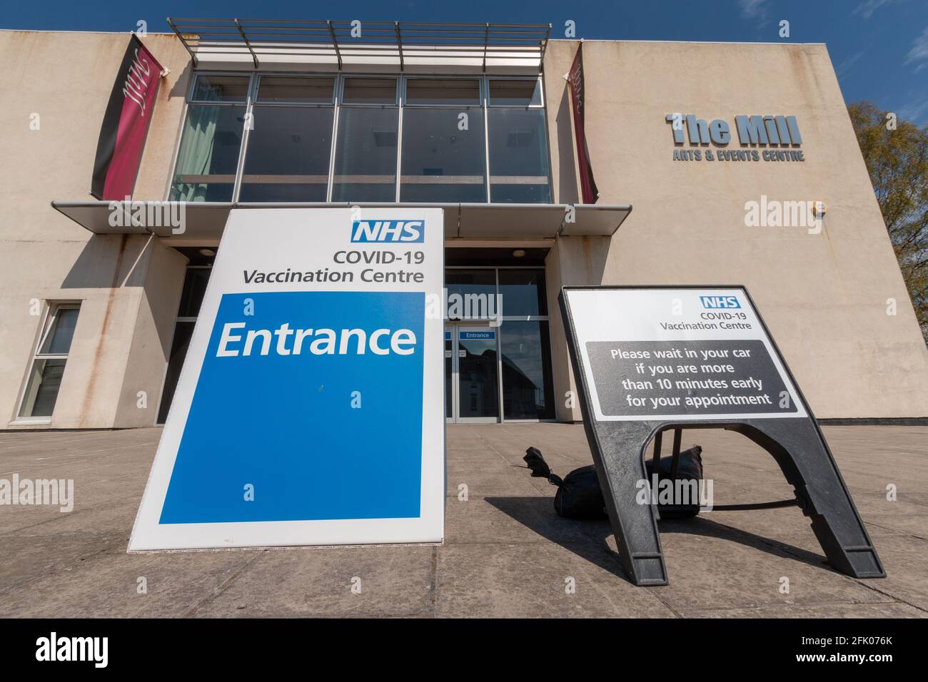 Rayleigh Mill hall, Covid test centre Stock Photo - Alamy