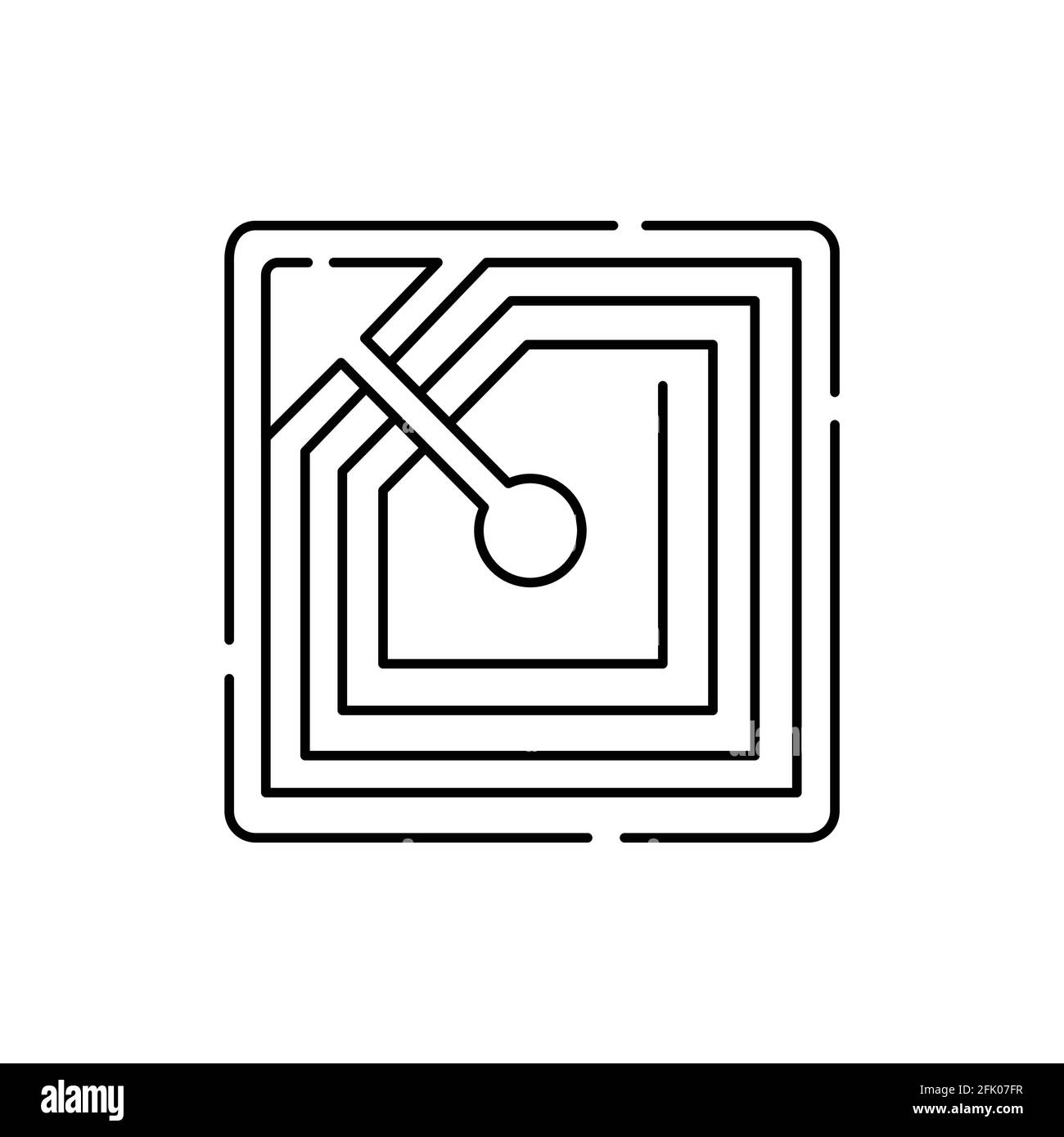 RFID tag olor line icon. Pictogram for web page, mobile app, promo. UI ...