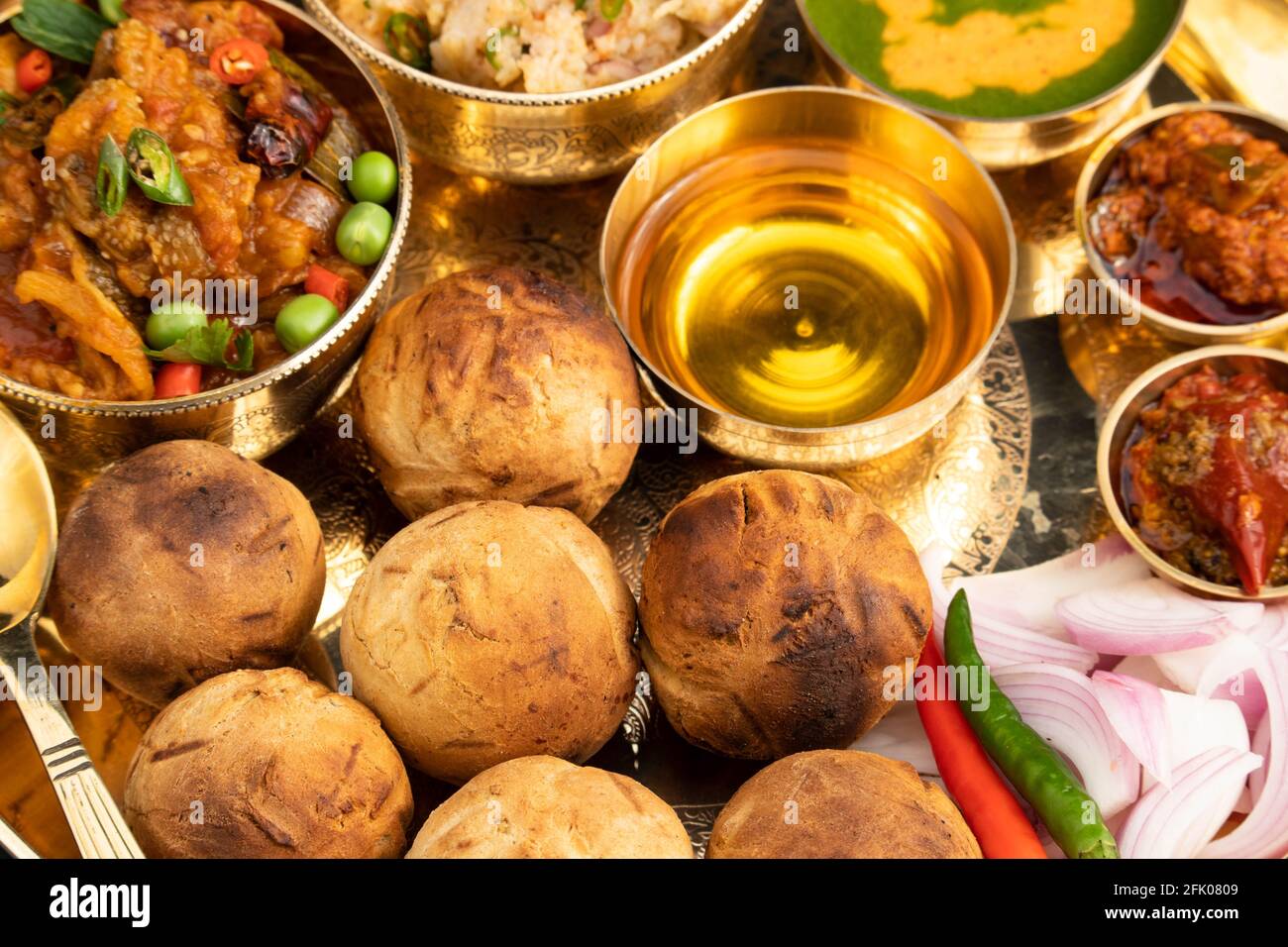 Litti Chokha Or Liti Choka Stuffed With Chana Sattu Is Indian Dish From ...