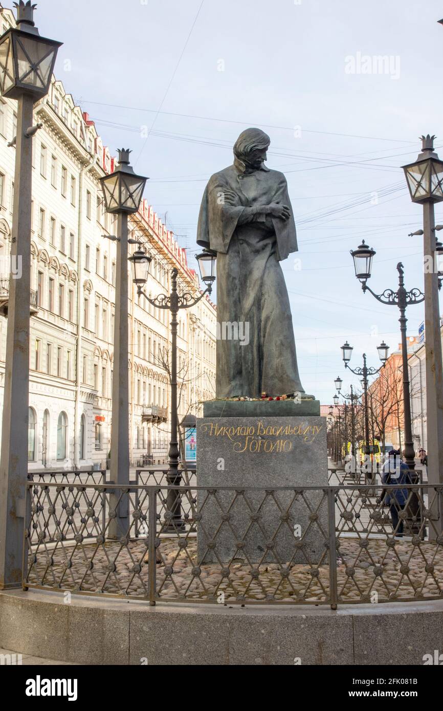 The Statue of russian writer Nikolay Gogol on Malaya Konushennaya ...