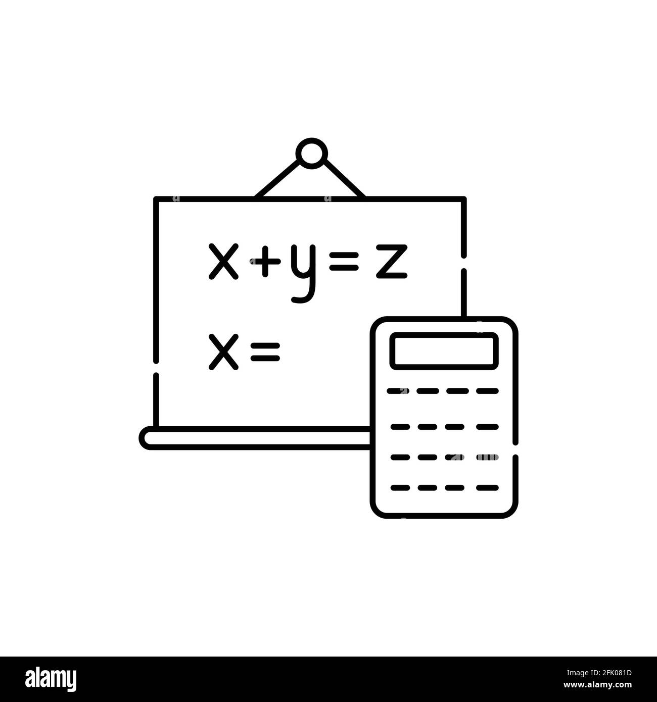 Mathematics olor line icon. Pictogram for web page, mobile app, promo ...