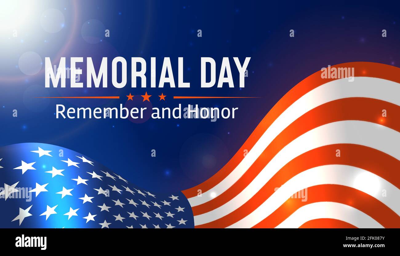 Memorial Day in USA with lettering remember and honor. Holiday of ...