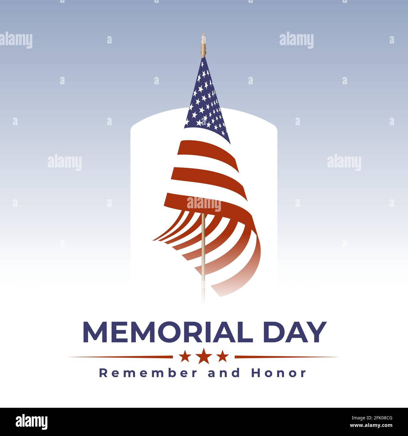 Memorial Day in USA with lettering remember and honor. Holiday of ...
