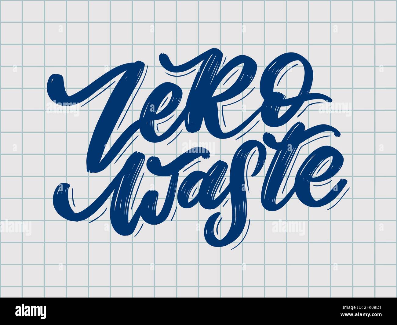 Concept Zero Waste handwritten text title sign. Vector Stock Vector ...