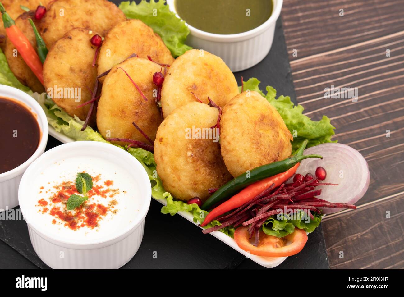 Delicious Indian Street Food Aloo Tikki Also Known As Alu Ki Tikkia A ...