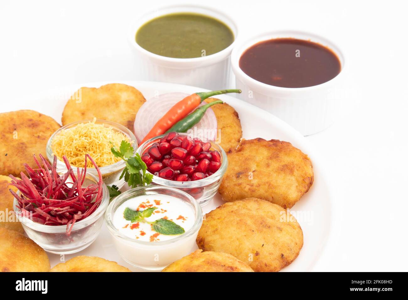 Famous Aloo Tikki Chaat Snacks Also Known As Alu Ki Tikkia A Seasoned ...