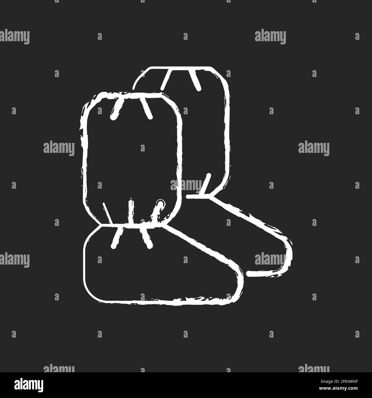 Medical boot covers chalk white icon on black background Stock Vector ...