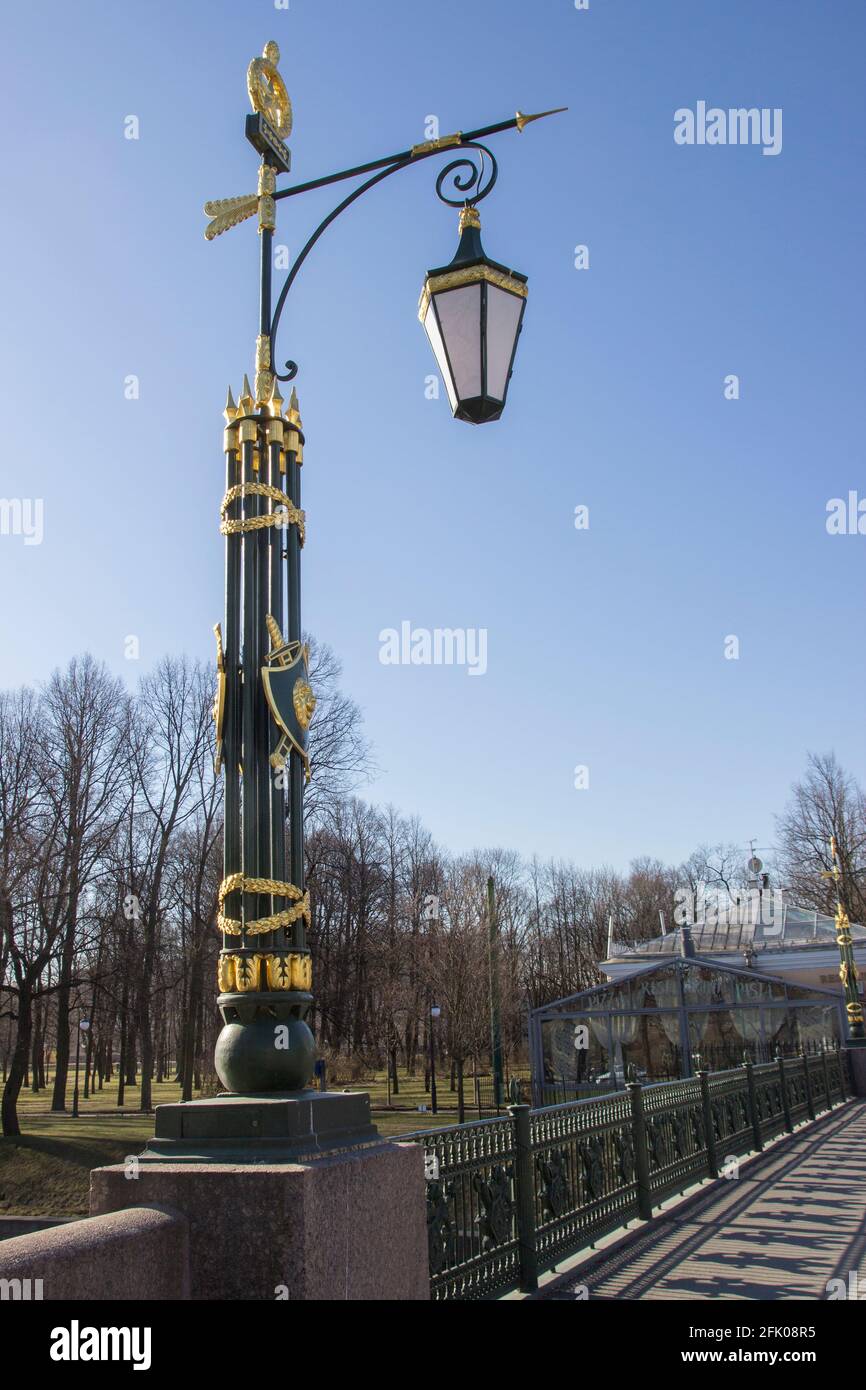 Decorative lantern in the historical part of St.-Petersburg. Russia ...