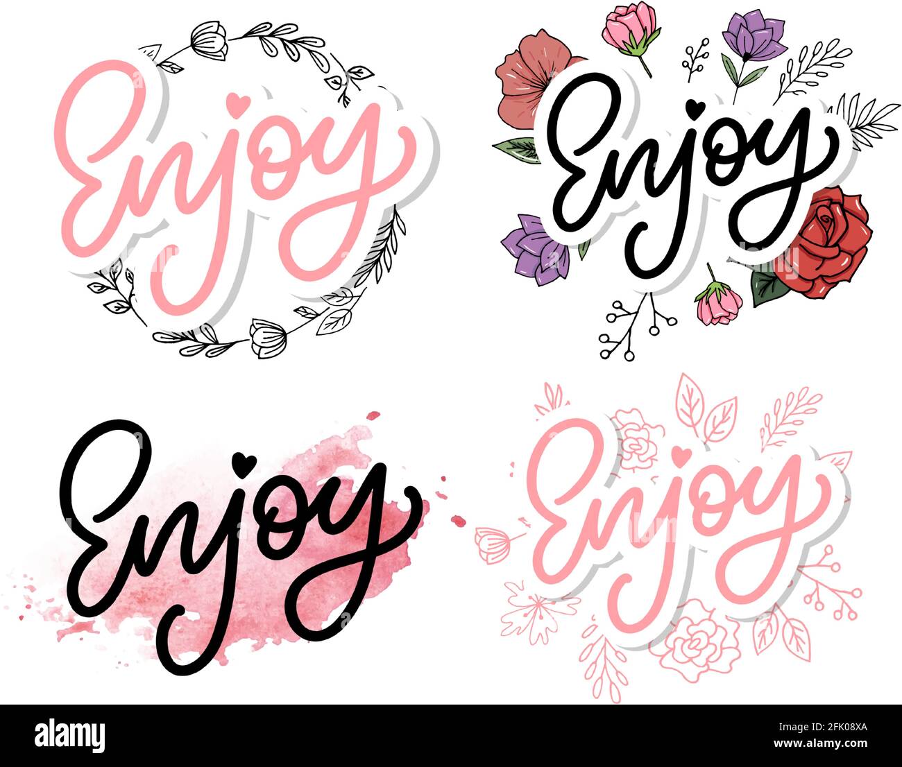 Enjoy inscription. Greeting card with calligraphy. Hand drawn lettering ...