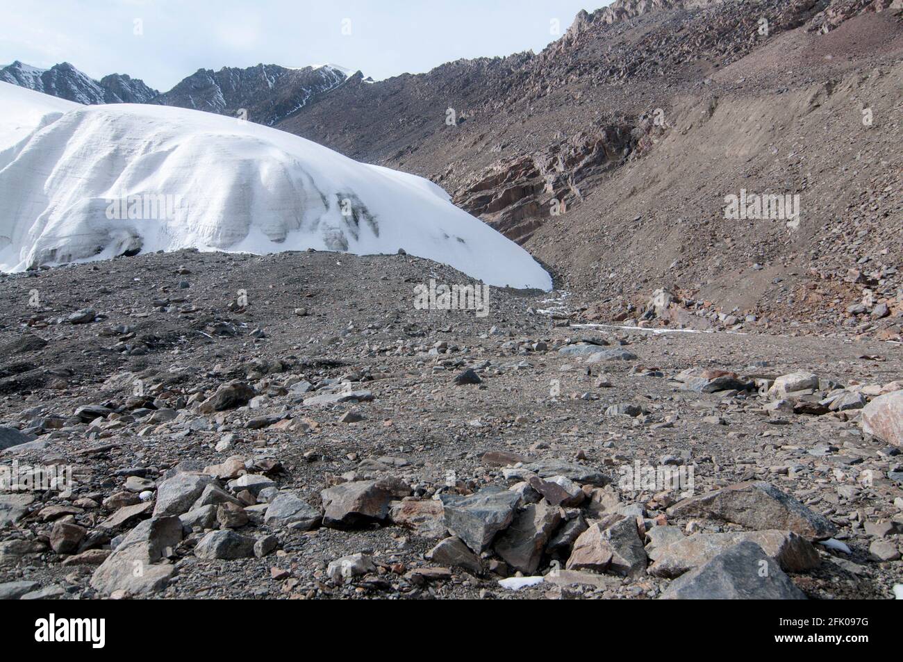 View of the retreated ice flow of the the Xinjiang Tianshan No 1 ...
