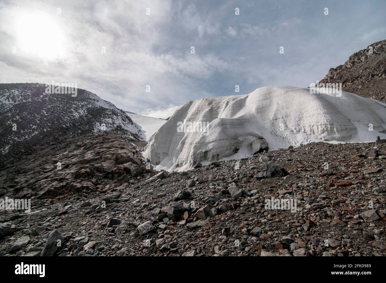 View of the retreated ice flow of the the Xinjiang Tianshan No 1 ...