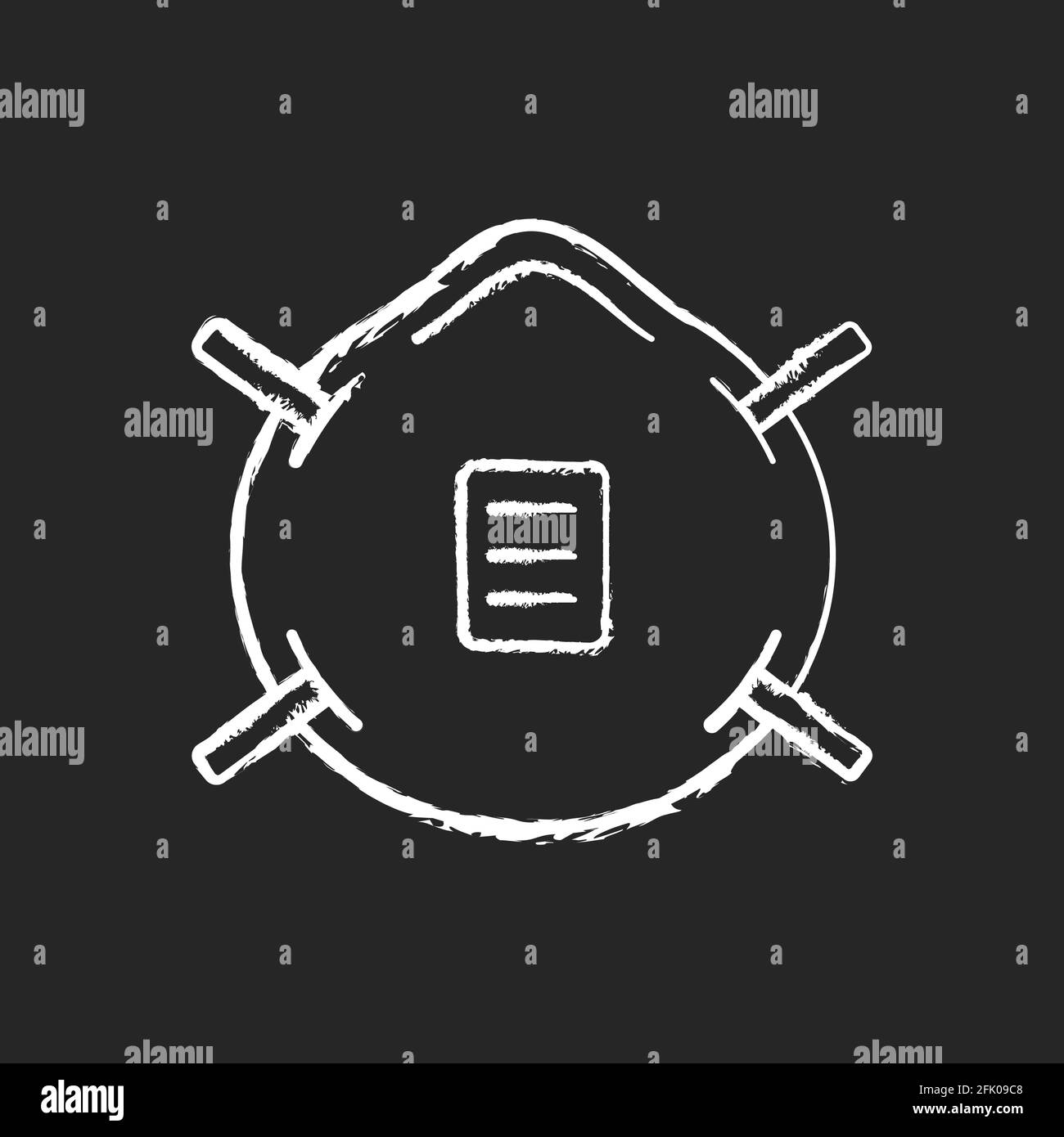 N 95 mask chalk white icon on black background Stock Vector Image & Art ...