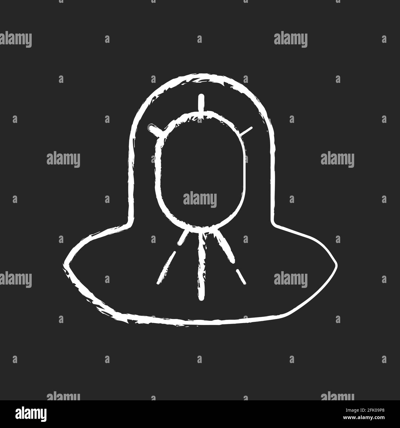 Medical hood chalk white icon on black background Stock Vector Image ...