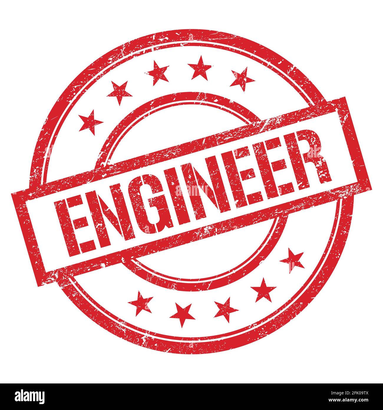 ENGINEER text written on red round vintage rubber stamp Stock Photo - Alamy