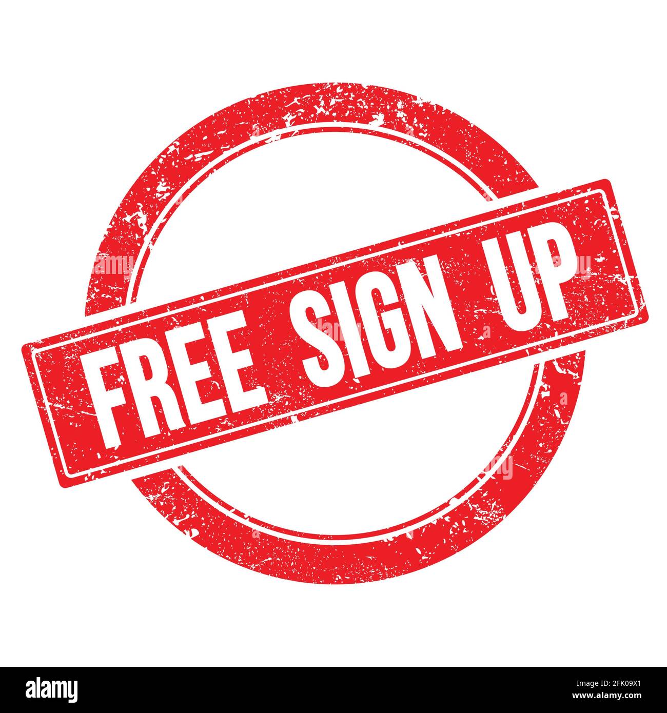 FREE SIGN UP text on red grungy round vintage stamp Stock Photo - Alamy