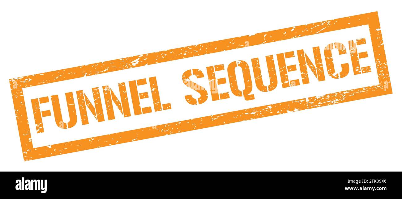 FUNNEL SEQUENCE orange grungy rectangle stamp sign Stock Photo - Alamy