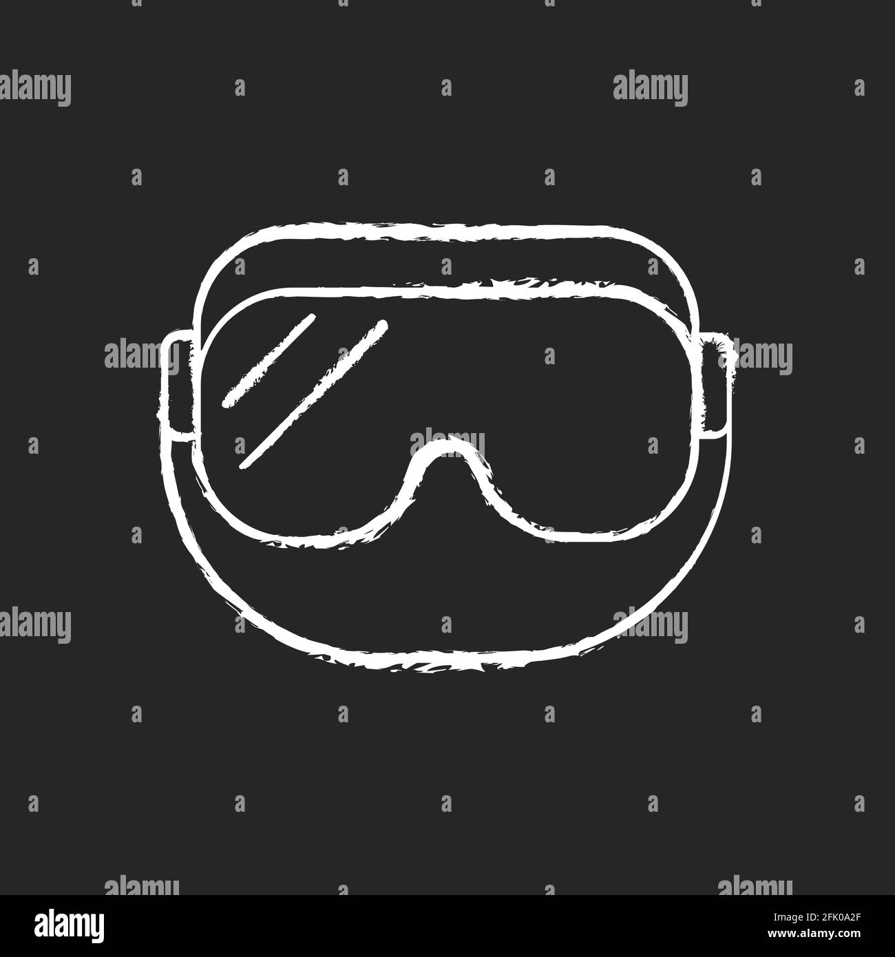 Medical goggles chalk white icon on black background Stock Vector Image ...
