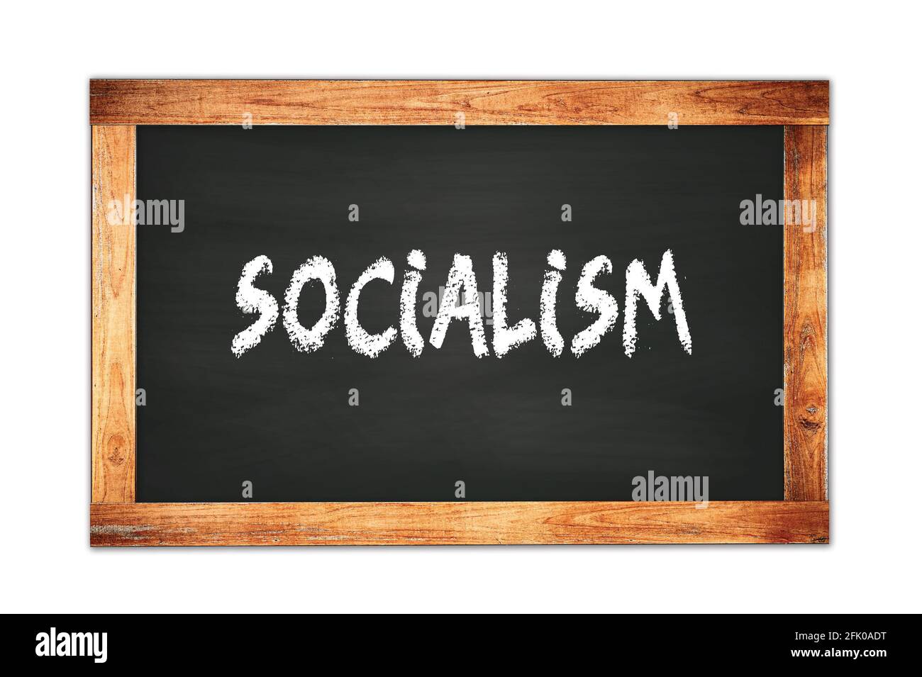 SOCIALISM text written on black wooden frame school blackboard Stock ...