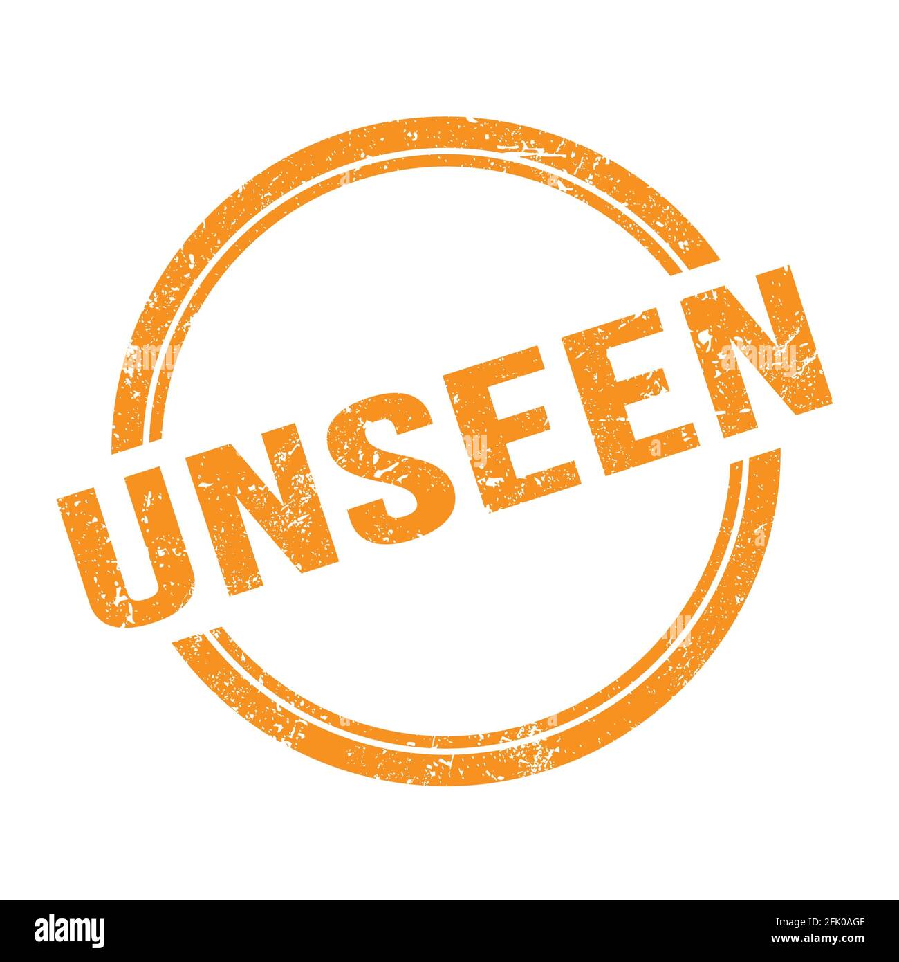 UNSEEN text written on orange grungy vintage round stamp Stock Photo ...