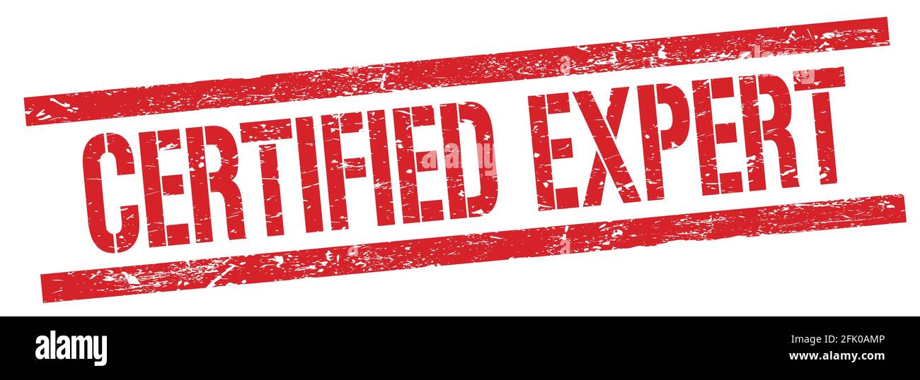CERTIFIED EXPERT text on red grungy rectangle stamp sign Stock Photo ...