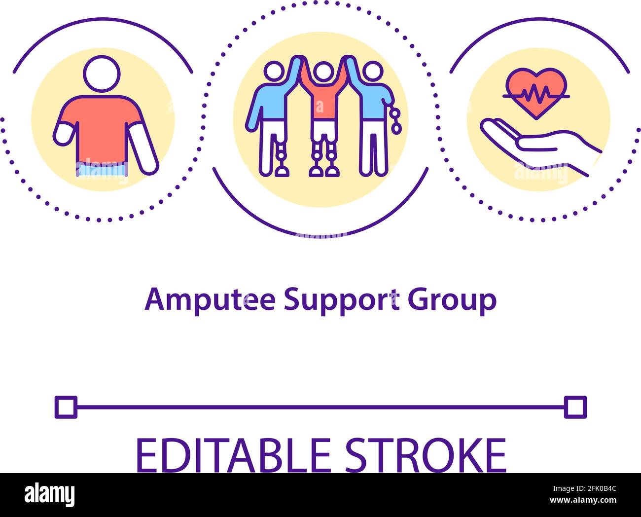 Amputee support group concept icon Stock Vector Image & Art - Alamy