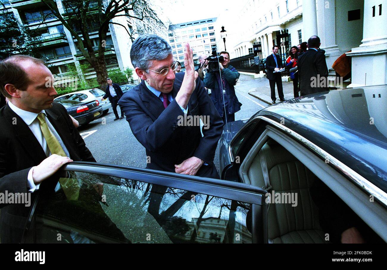 Jack Straw MP Labour Home Secretary, April 2001leaves after giving ...