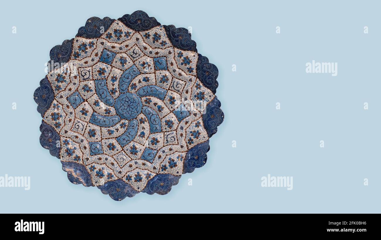 Traditional Iranian plates and dishes with traditional Persian ornament ...