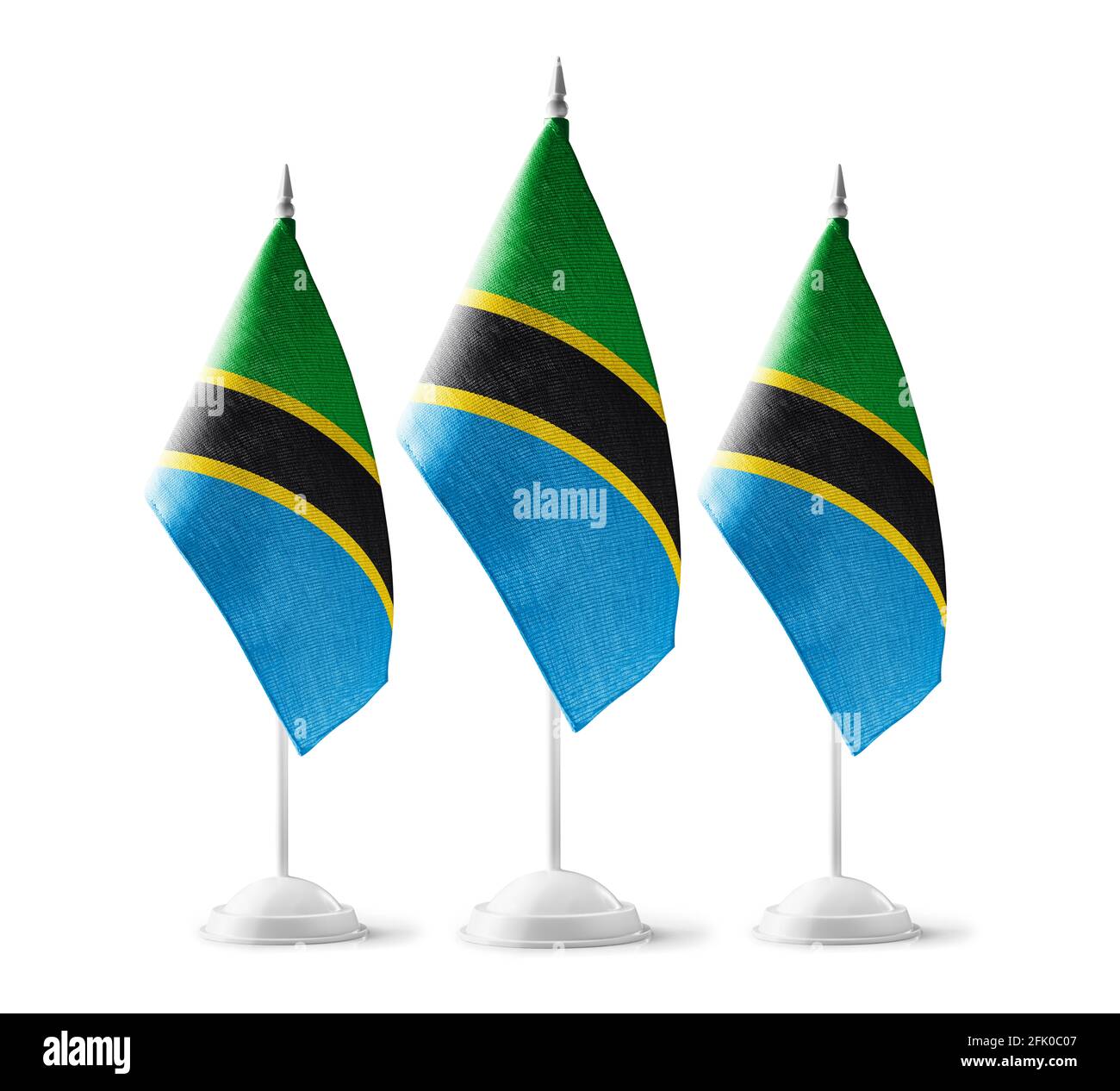 Small national flags of the Tanzania on a white background Stock Photo ...