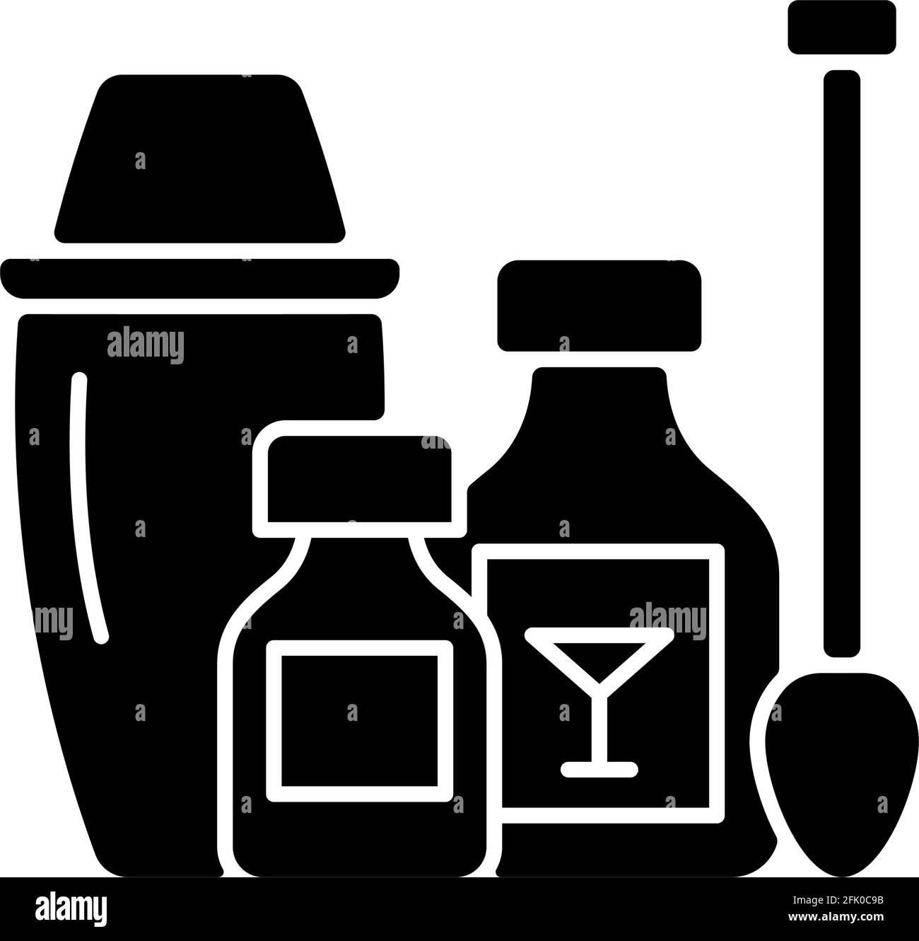 Cocktail kits black glyph icon Stock Vector Image & Art - Alamy