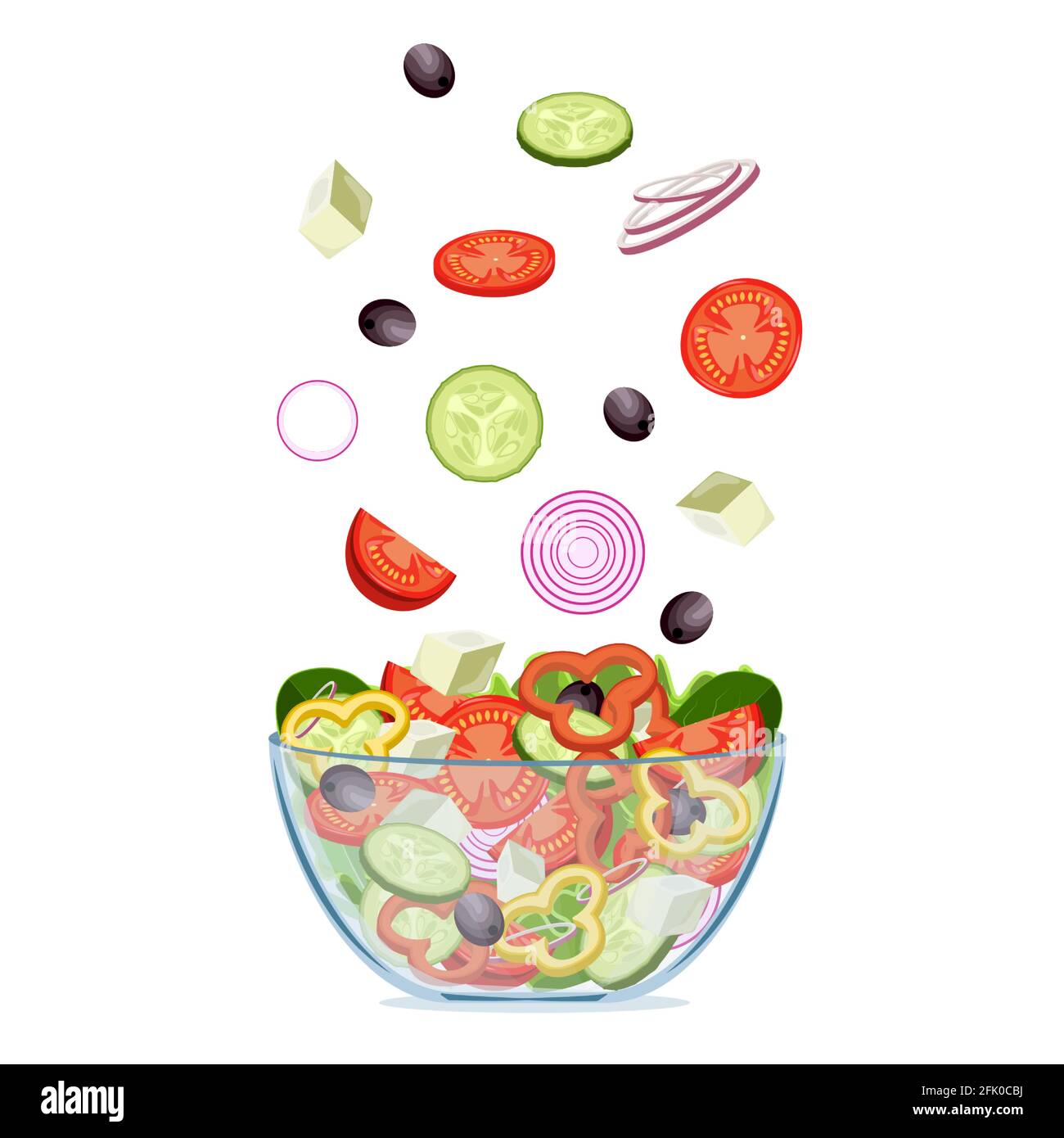Food greek salad feta Stock Vector Images - Alamy