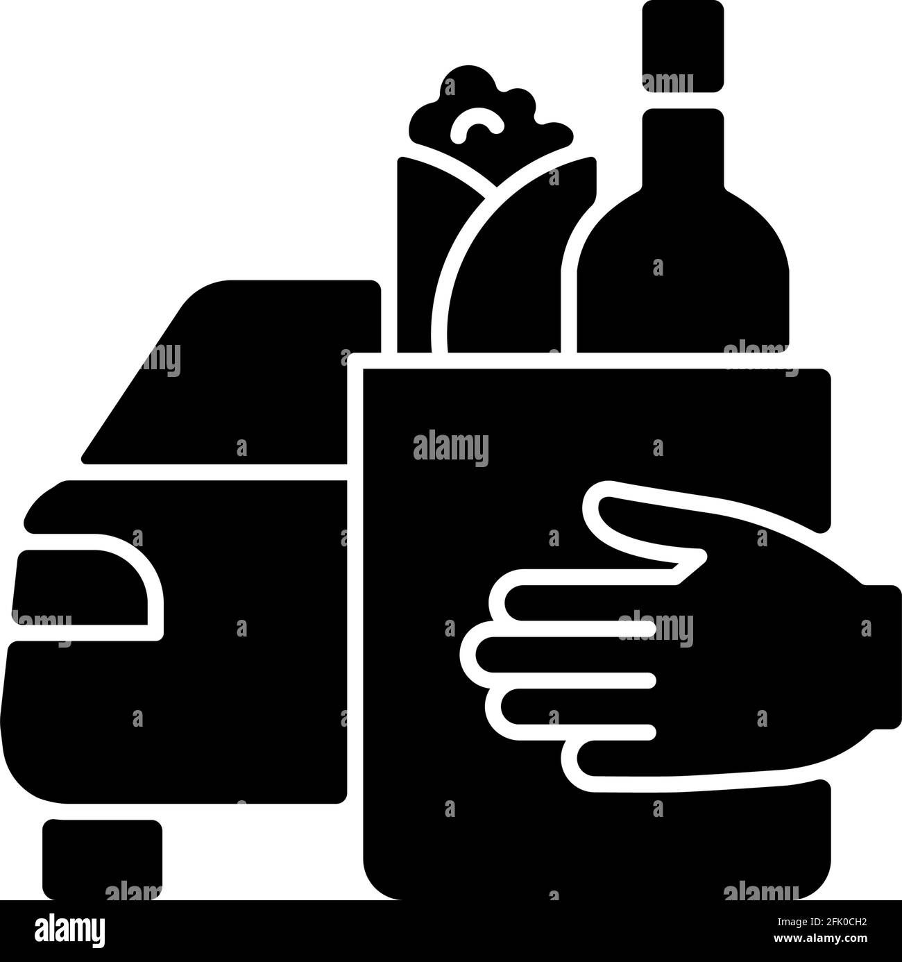 Drinks and food curbside pickup black glyph icon Stock Vector Image ...