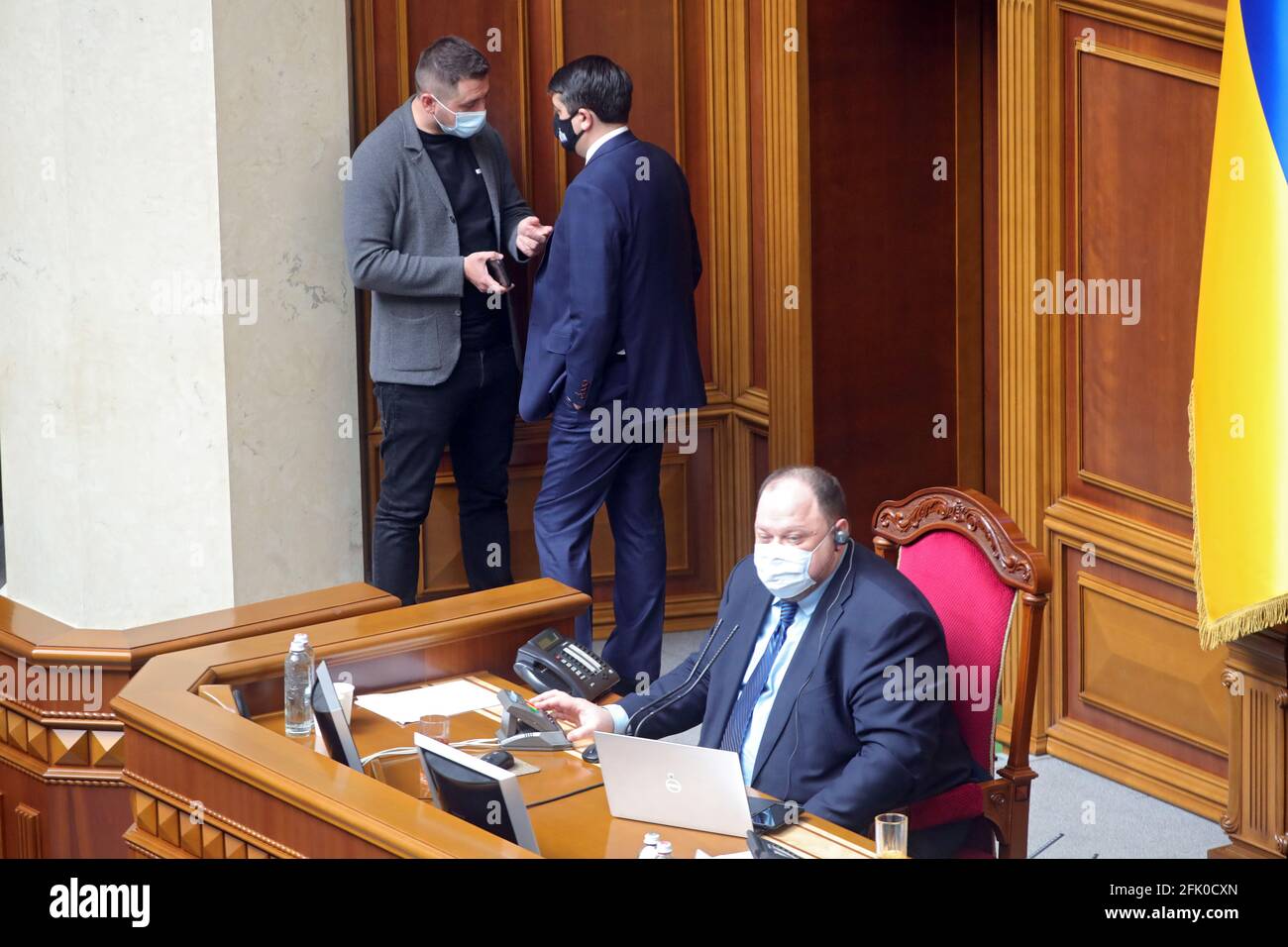 KYIV, UKRAINE - APRIL 27, 2021 - First Deputy Speaker Ruslan Stefanchuk ...