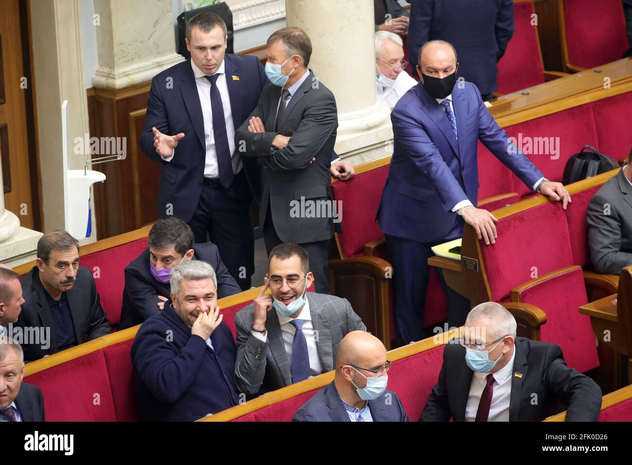 KYIV, UKRAINE - APRIL 27, 2021 - MPs attend a sitting of the Ukrainian ...