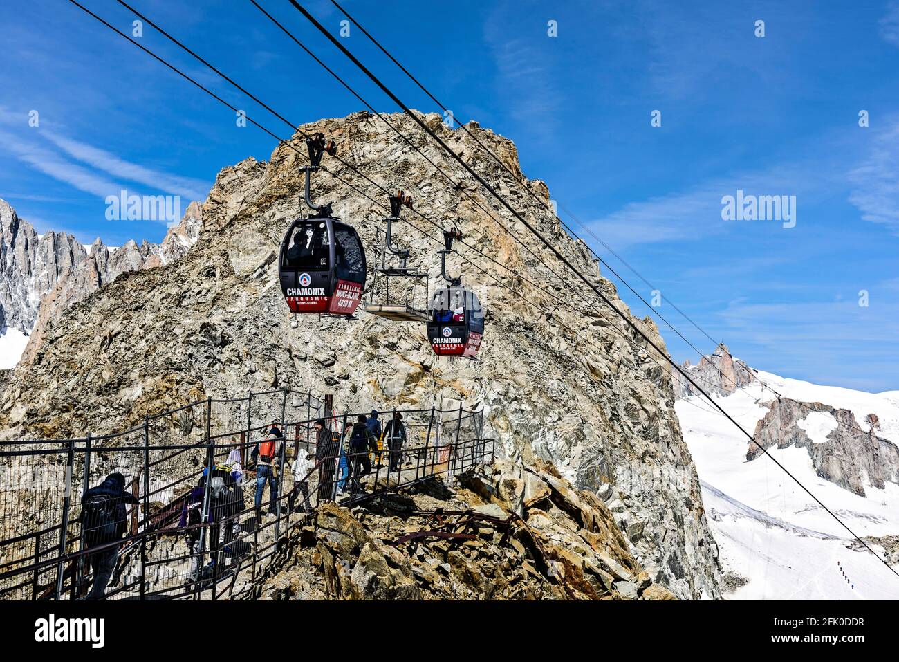 The Vallée Blanche Cable Car, Monte Bianco mountain, Punta Helbronner ...