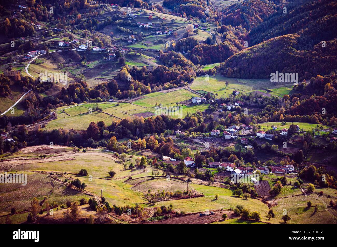 Mountain fields from above Stock Photo - Alamy