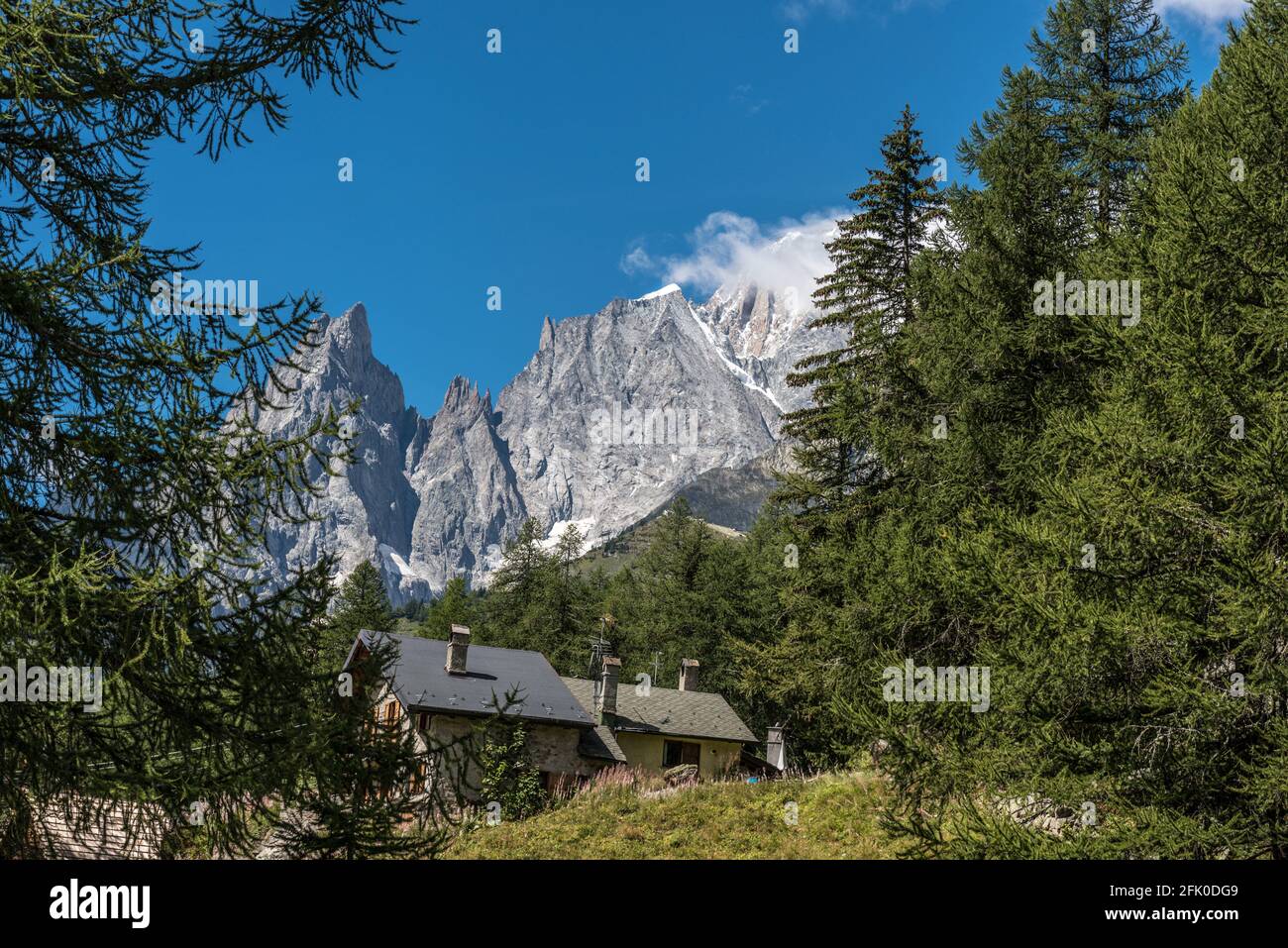 Val Ferret valley, Monte Bianco mountain,Courmayeur; Valle d'Aosta ...