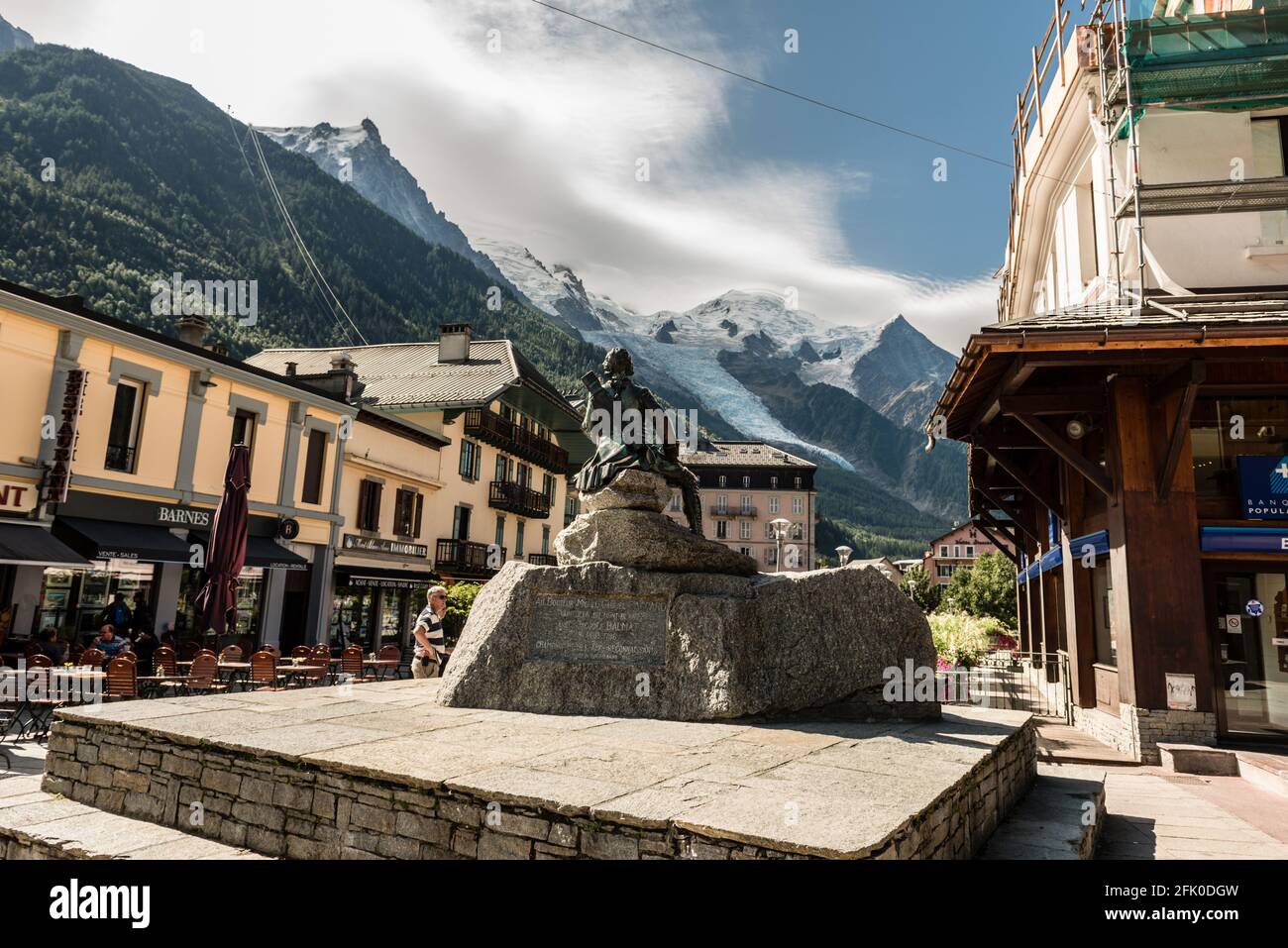 Statue of Gabriel Michel Paccard, Alps, Chamonix, France, Europe Stock ...