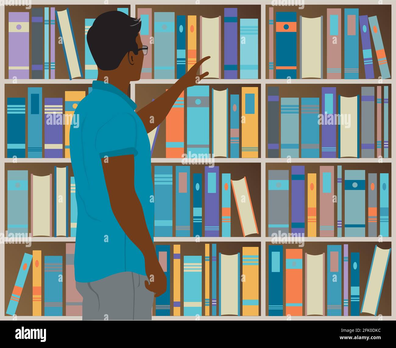 Reaching for book Stock Vector Images - Alamy