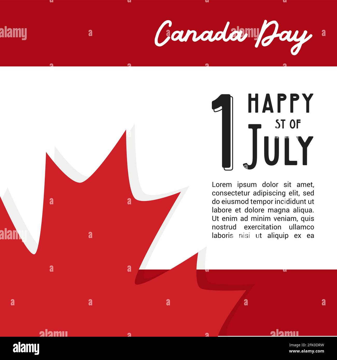 Happy Canada Day poster. 1st july. Vector illustration greeting card ...