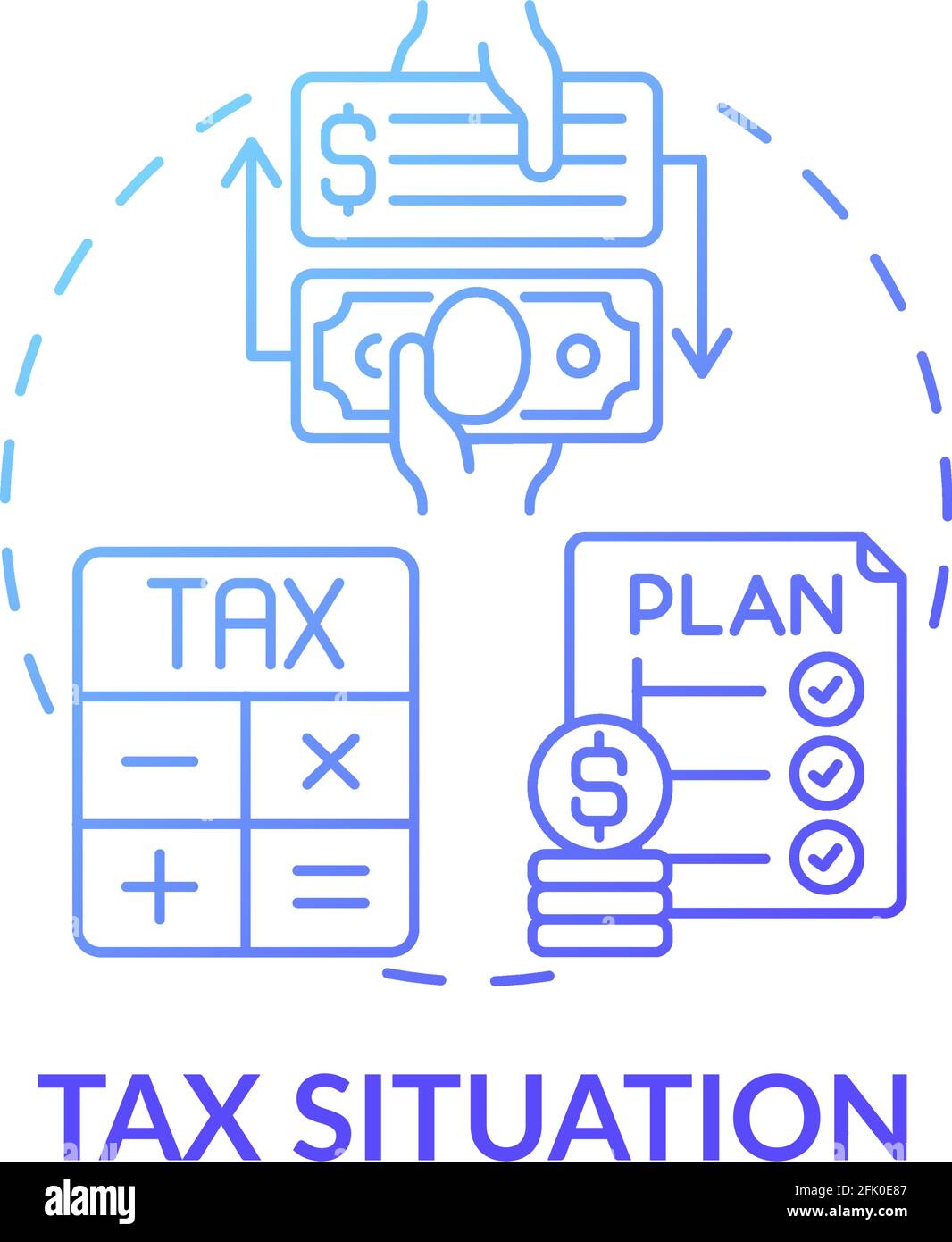 Tax calculation outline icon Cut Out Stock Images & Pictures - Alamy