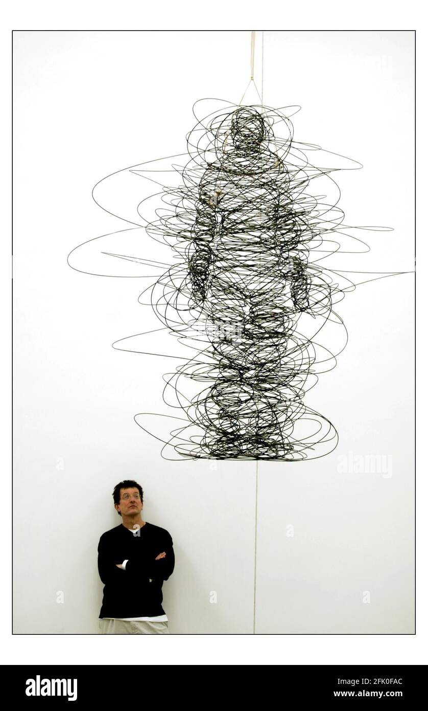 Anthony Gormley in his studio in north London......with Hugh Brody who ...