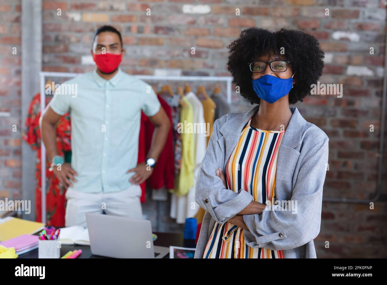 Portrait of diverse male and female designers looking at camera Stock ...